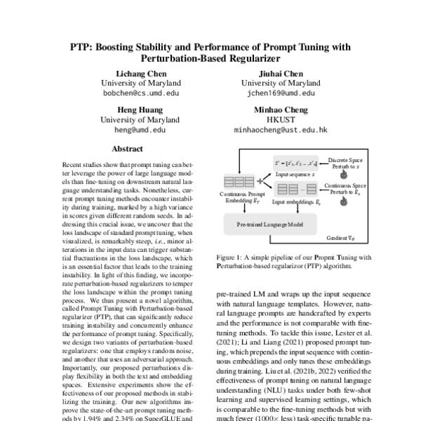 PTP: Boosting Stability and Performance of Prompt Tuning with ...