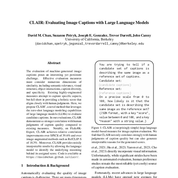CLAIR: Evaluating Image Captions with Large Language Models - ACL Anthology