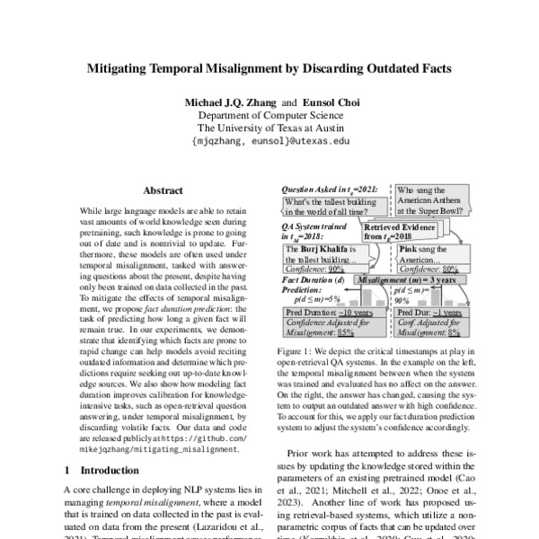 Mitigating Temporal Misalignment by Discarding Outdated Facts - ACL ...