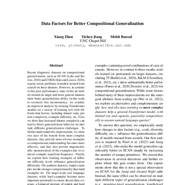 Data Factors for Better Compositional Generalization - ACL Anthology