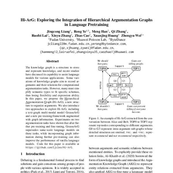 Hi-ArG: Exploring the Integration of Hierarchical Argumentation Graphs ...