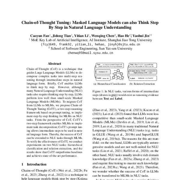 Chain Of Thought Tuning Masked Language Models Can Also Think Step By Step In Natural Language
