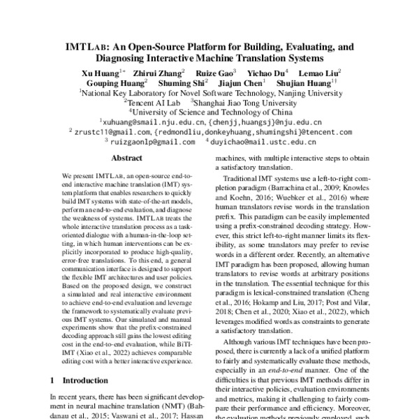 IMTLab: An Open-Source Platform for Building, Evaluating, and Diagnosing Interactive Machine ...