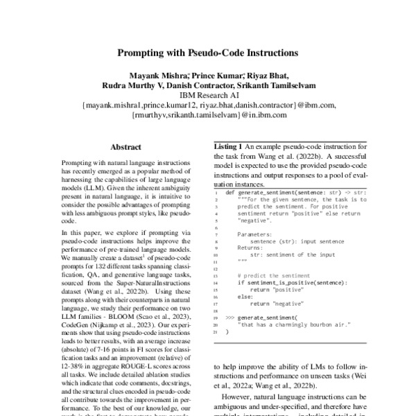 Prompting with Pseudo-Code Instructions - ACL Anthology