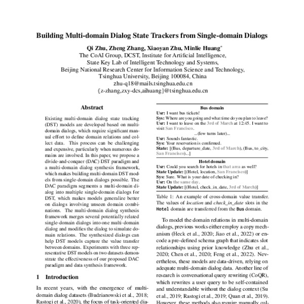 Building Multi-domain Dialog State Trackers from Single-domain Dialogs - ACL Anthology