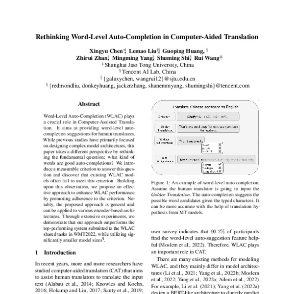 Rethinking Word-Level Auto-Completion in Computer-Aided Translation ...