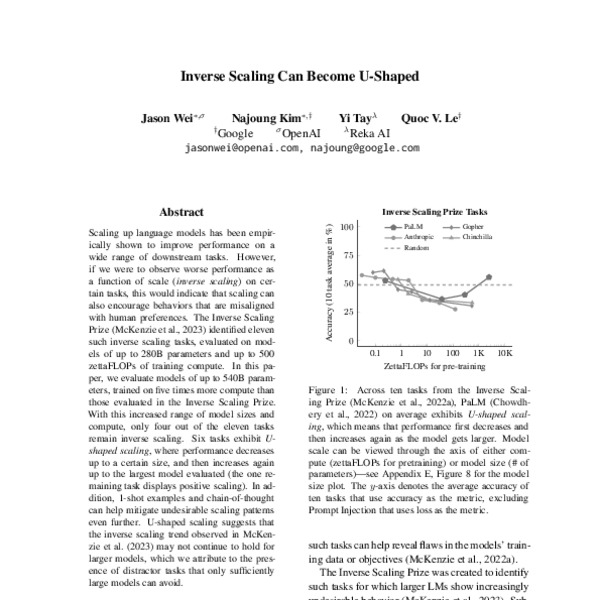 Inverse Scaling Can Become U-Shaped - ACL Anthology