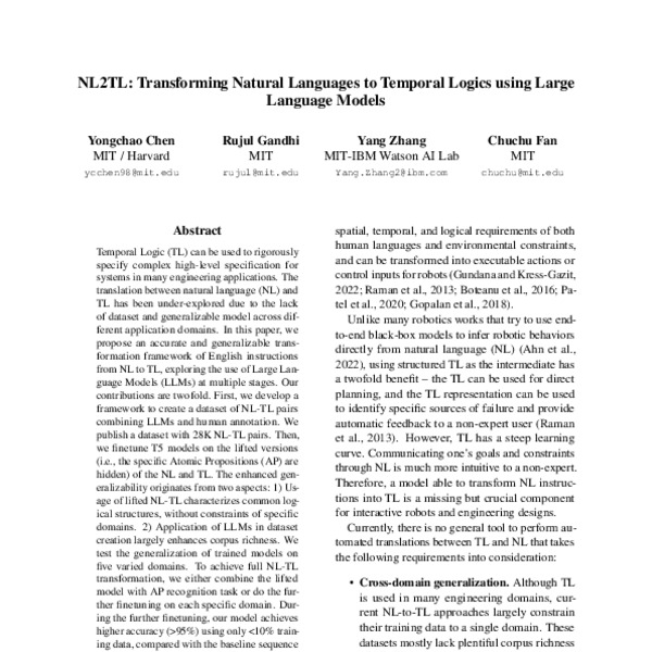NL2TL: Transforming Natural Languages to Temporal Logics using Large Language Models - ACL Anthology