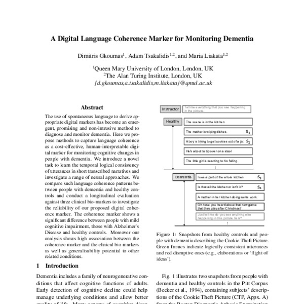 A Digital Language Coherence Marker for Monitoring Dementia - ACL Anthology