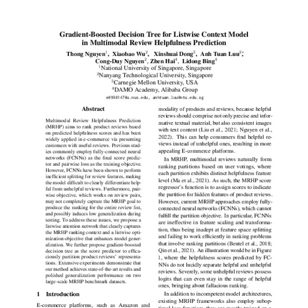 Gradient-Boosted Decision Tree for Listwise Context Model in Multimodal ...