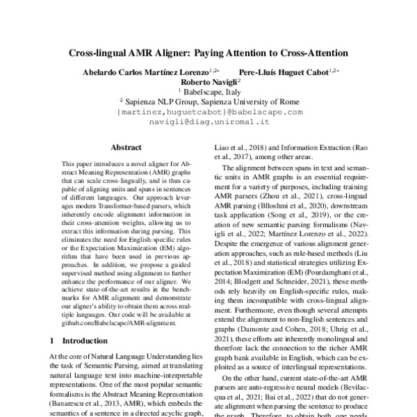 Cross Lingual Amr Aligner Paying Attention To Cross Attention Acl Anthology