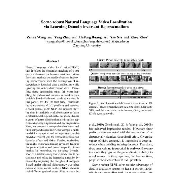 Scene Robust Natural Language Video Localization Via Learning Domain Invariant Representations