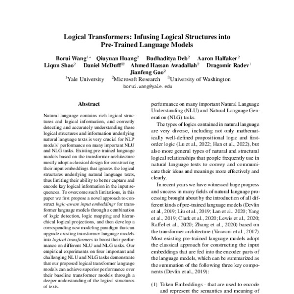 Logical Transformers Infusing Logical Structures Into Pre Trained Language Models Acl Anthology