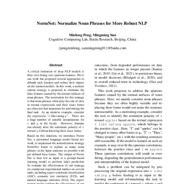 NormNet: Normalize Noun Phrases for More Robust NLP - ACL Anthology