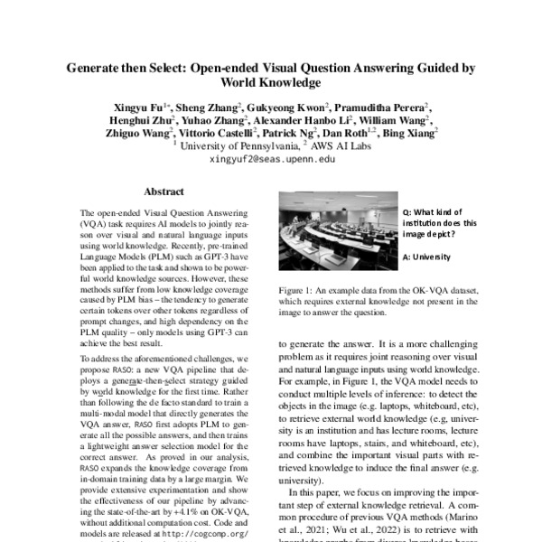 Generate then Select: Open-ended Visual Question Answering Guided by ...