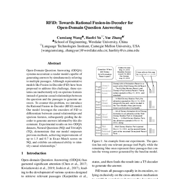 Rfid Towards Rational Fusion In Decoder For Open Domain Question