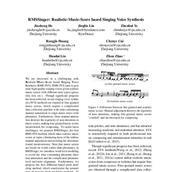 RMSSinger: Realistic-Music-Score based Singing Voice Synthesis - ACL Anthology