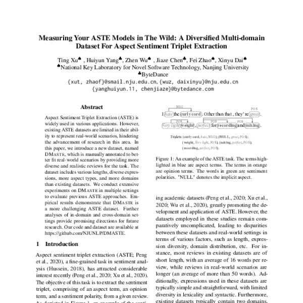 Measuring Your Aste Models In The Wild A Diversified Multi Domain Dataset For Aspect Sentiment