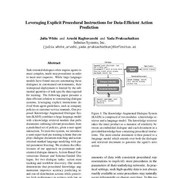 Leveraging Explicit Procedural Instructions For Data Efficient Action Prediction Acl Anthology
