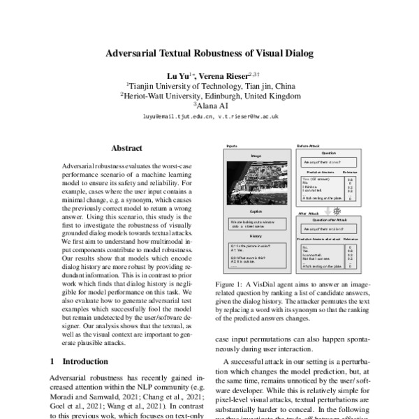 Adversarial Textual Robustness on Visual Dialog - ACL Anthology