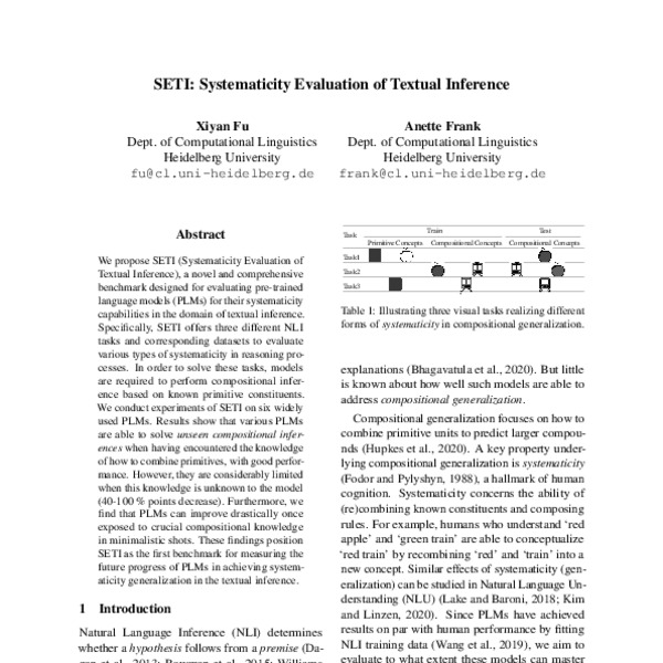SETI: Systematicity Evaluation of Textual Inference - ACL Anthology