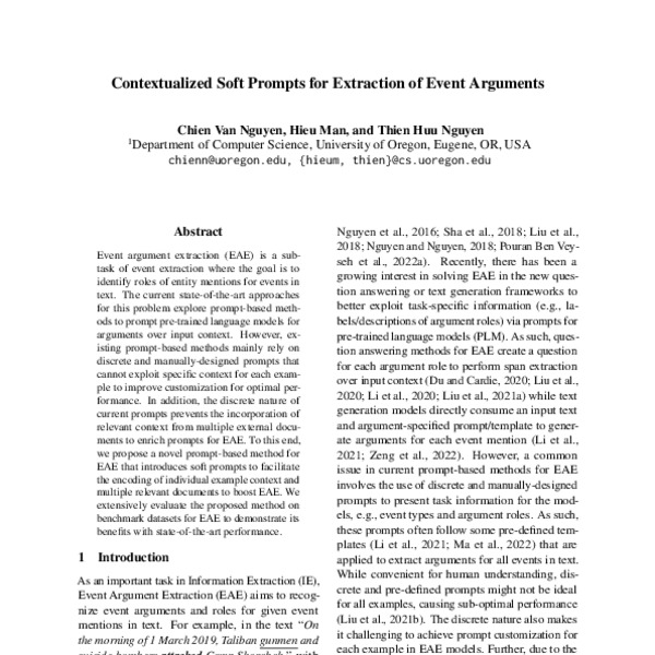 Contextualized Soft Prompts For Extraction Of Event Arguments Acl