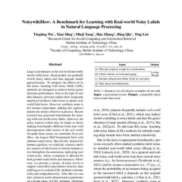 NoisywikiHow: A Benchmark for Learning with Real-world Noisy Labels in Natural Language ...