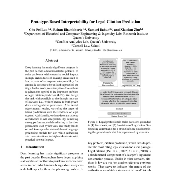 Prototype-Based Interpretability for Legal Citation Prediction - ACL Anthology
