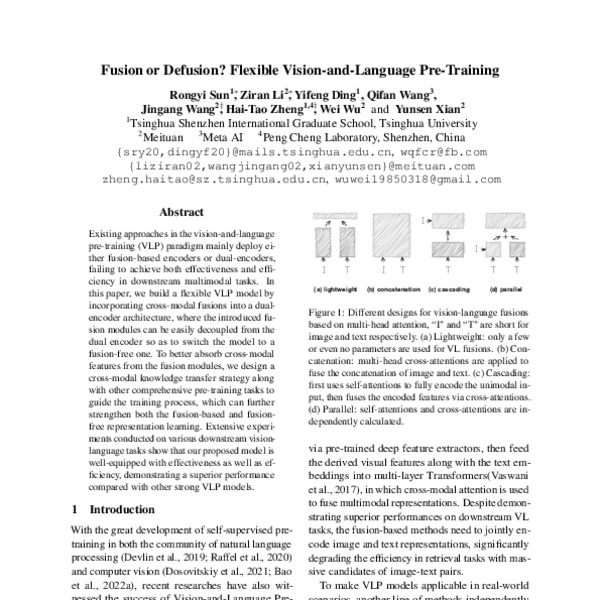 Fusion or Defusion? Flexible Vision-and-Language Pre-Training - ACL Anthology