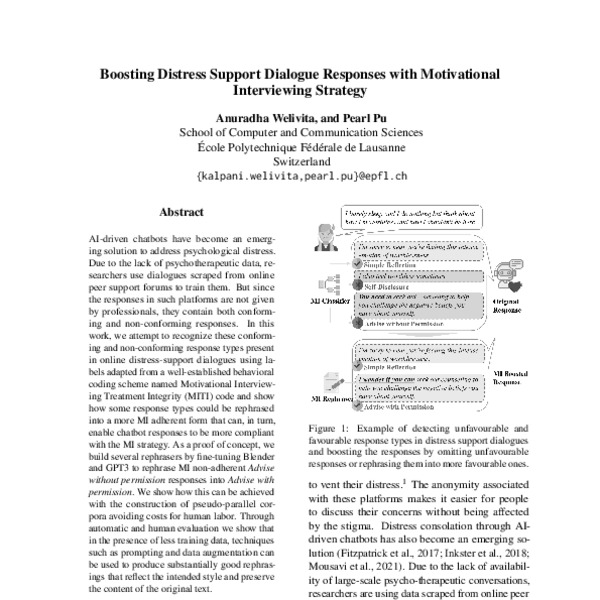 Boosting Distress Support Dialogue Responses with Motivational ...