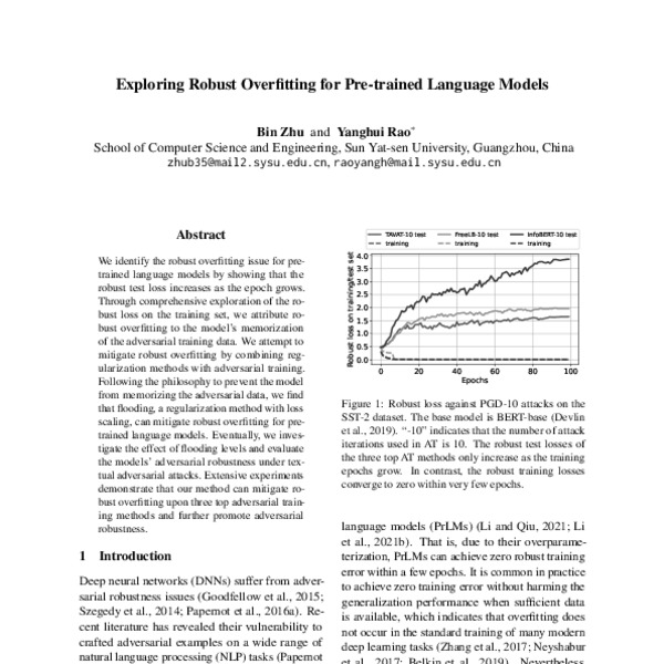 Exploring Robust Overfitting for Pre-trained Language Models - ACL Anthology