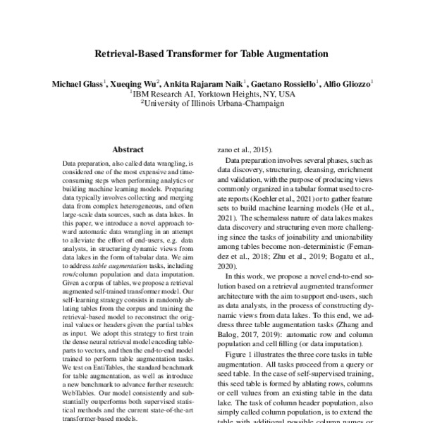 Retrieval-Based Transformer for Table Augmentation - ACL Anthology