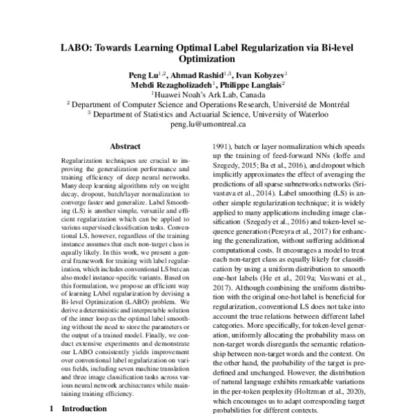 Labo Towards Learning Optimal Label Regularization Via Bi Level Optimization Acl Anthology