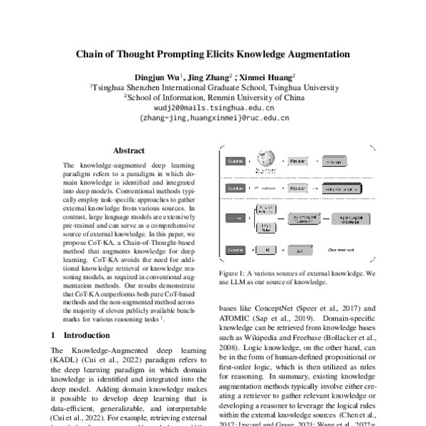 Chain of Thought Prompting Elicits Knowledge Augmentation - ACL Anthology