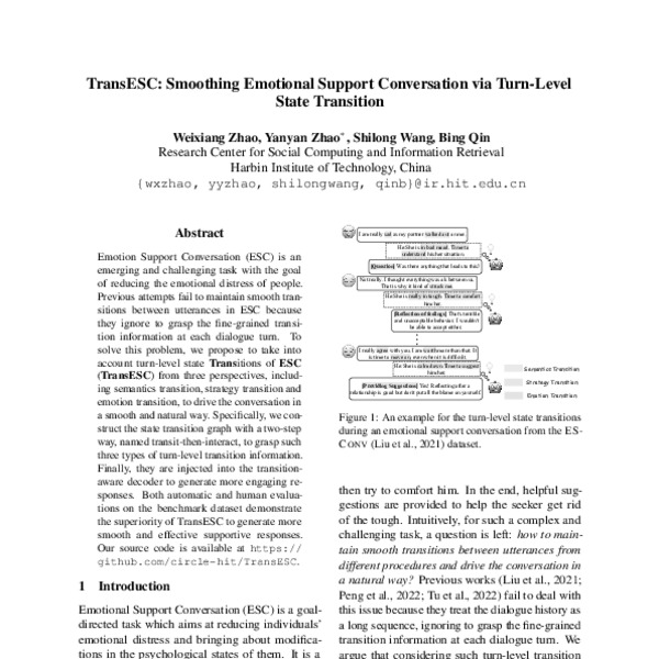 TransESC: Smoothing Emotional Support Conversation via Turn-Level State ...