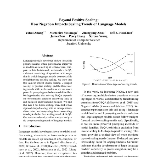 Beyond Positive Scaling: How Negation Impacts Scaling Trends of Language Models - ACL Anthology