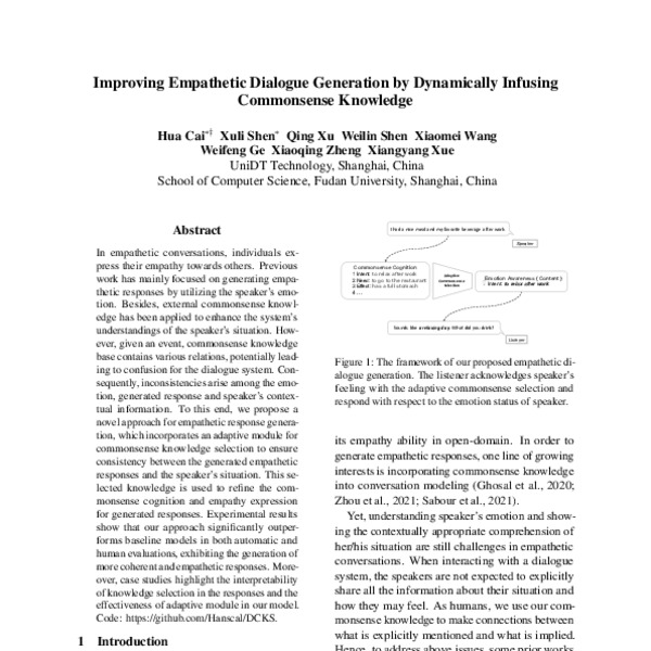 Improving Empathetic Dialogue Generation By Dynamically Infusing Commonsense Knowledge Acl