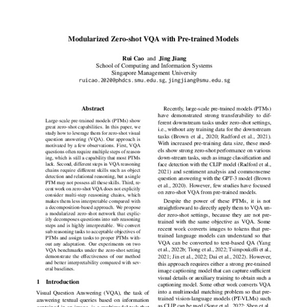 Modularized Zero-shot VQA with Pre-trained Models - ACL Anthology