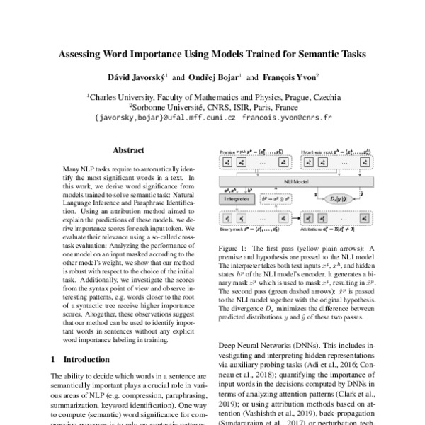 Assessing Word Importance Using Models Trained For Semantic Tasks Acl