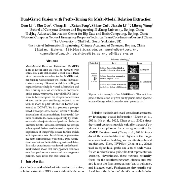 Dual Gated Fusion With Prefix Tuning For Multi Modal Relation Extraction Acl Anthology