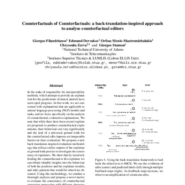 Counterfactuals of Counterfactuals: a back-translation-inspired approach to analyse ...