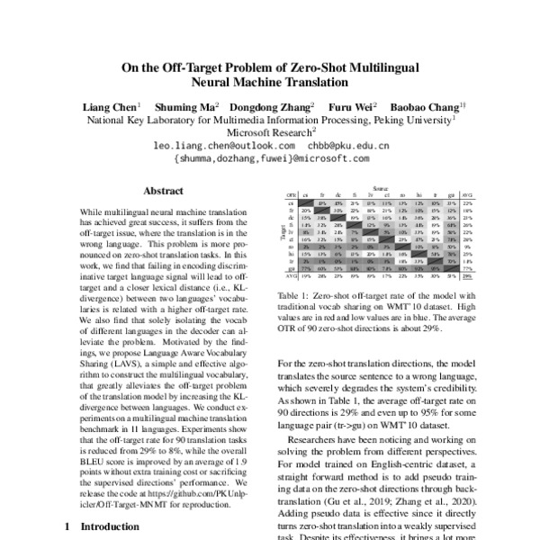 On the Off-Target Problem of Zero-Shot Multilingual Neural Machine ...