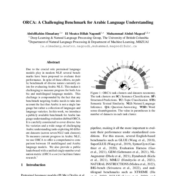 ORCA: A Challenging Benchmark for Arabic Language Understanding - ACL Anthology