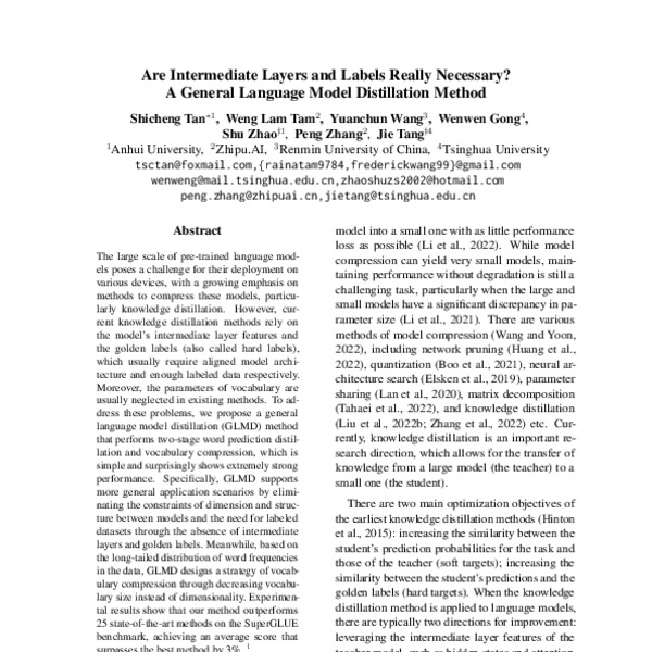 Are Intermediate Layers and Labels Really Necessary? A General Language Model Distillation ...
