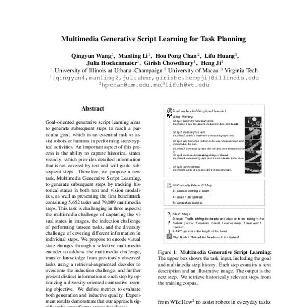 Multimedia Generative Script Learning For Task Planning Acl Anthology