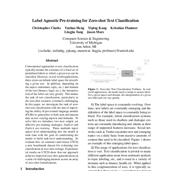 Label Agnostic Pre Training For Zero Shot Text Classification Acl Anthology