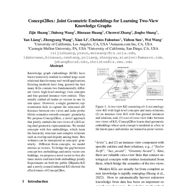 Concept2Box: Joint Geometric Embeddings for Learning Two-View Knowledge Graphs - ACL Anthology