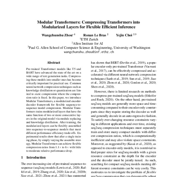 Modular Transformers Compressing Transformers Into Modularized Layers For Flexible Efficient