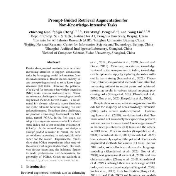Prompt-Guided Retrieval Augmentation for Non-Knowledge-Intensive Tasks - ACL Anthology