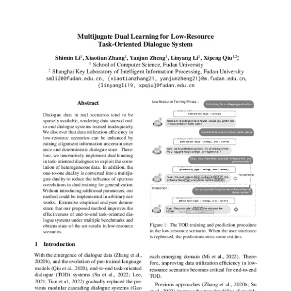 Multijugate Dual Learning for Low-Resource Task-Oriented Dialogue System - ACL Anthology